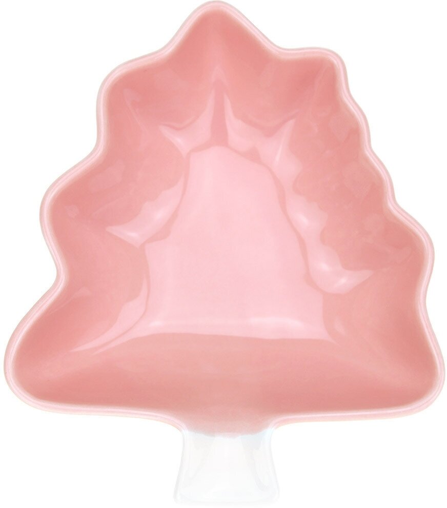 Салатник Домашняя мода "Крона", фарфор, ромбовидный, розовый, 17x20x5,9 см