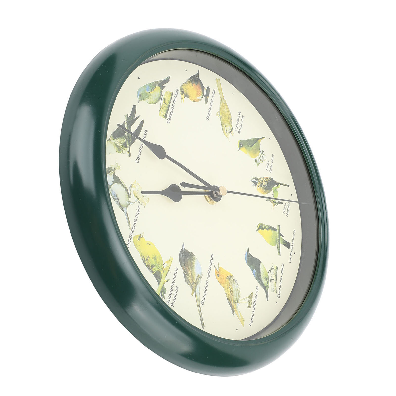 10-дюймовые настенные часы многоцелевые кукушка круглые бесшумные пунктуальные птичьи крики рождественские музыкальные настенные часы для гостиной зеленые