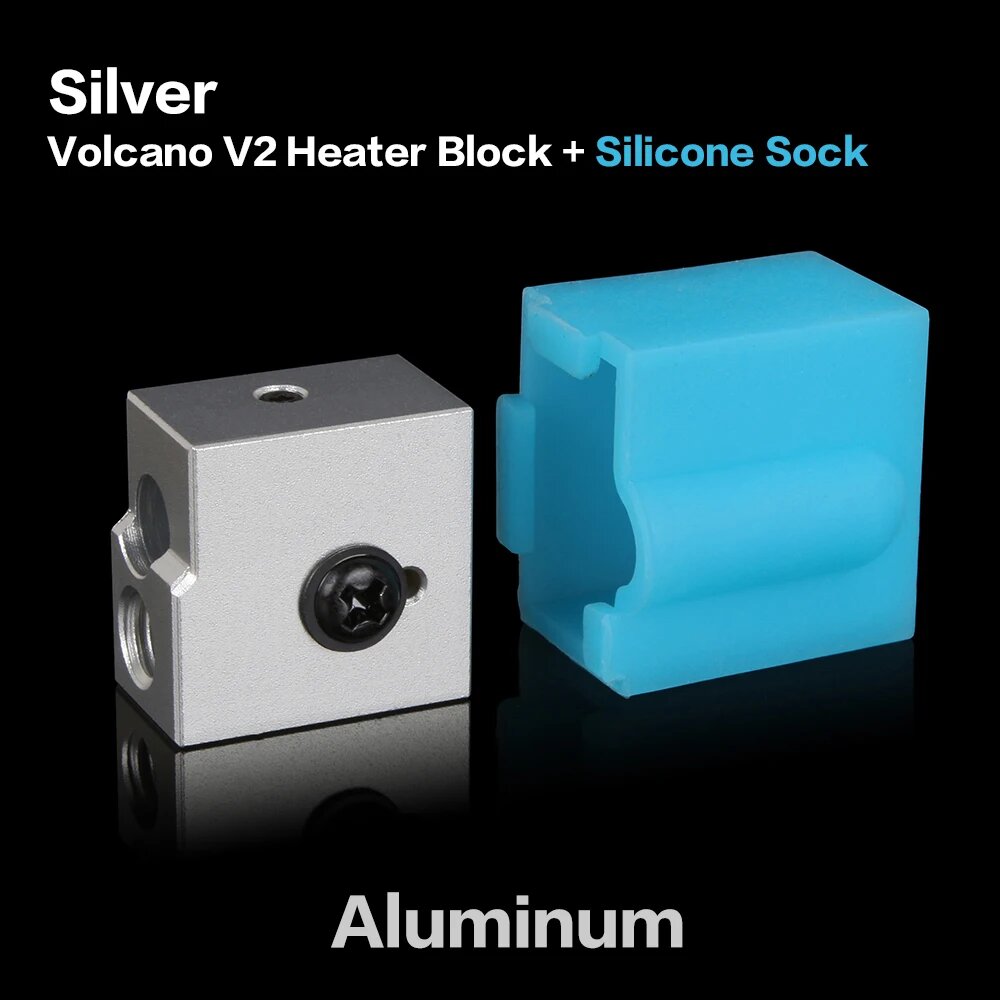 Volcano V2 нагревательный блок + силиконовая накладка, Silver, 4шт