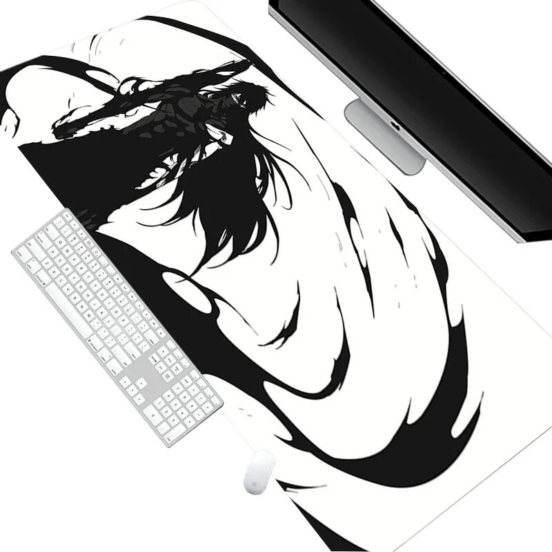 Белый коврик для мыши в стиле аниме, большой коврик для мыши Bleach Manga, панель для ноутбука, офиса, Shounen, резиновый мягкий коврик для стола, игровой нескользящий ковер для ПК