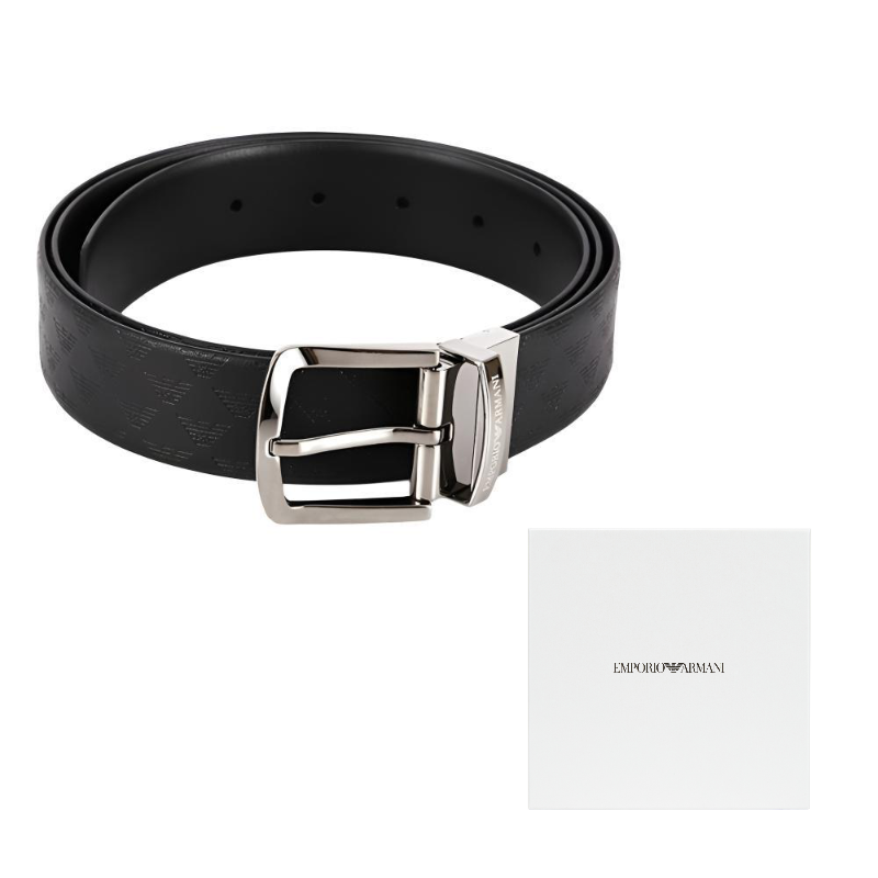 EMPORIO ARMANI Logo Embossed Buckle Fastened Belt OneSize