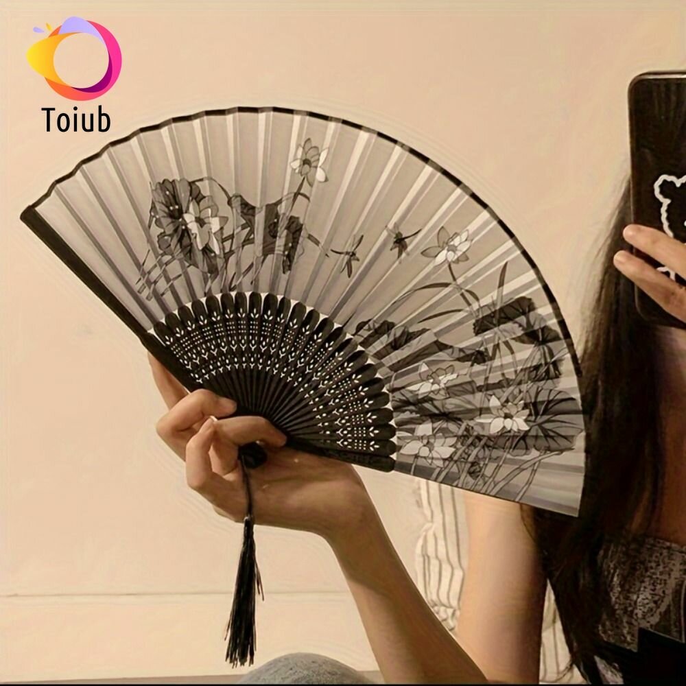 Бамбуковый складной ручной вентилятор 1 шт.