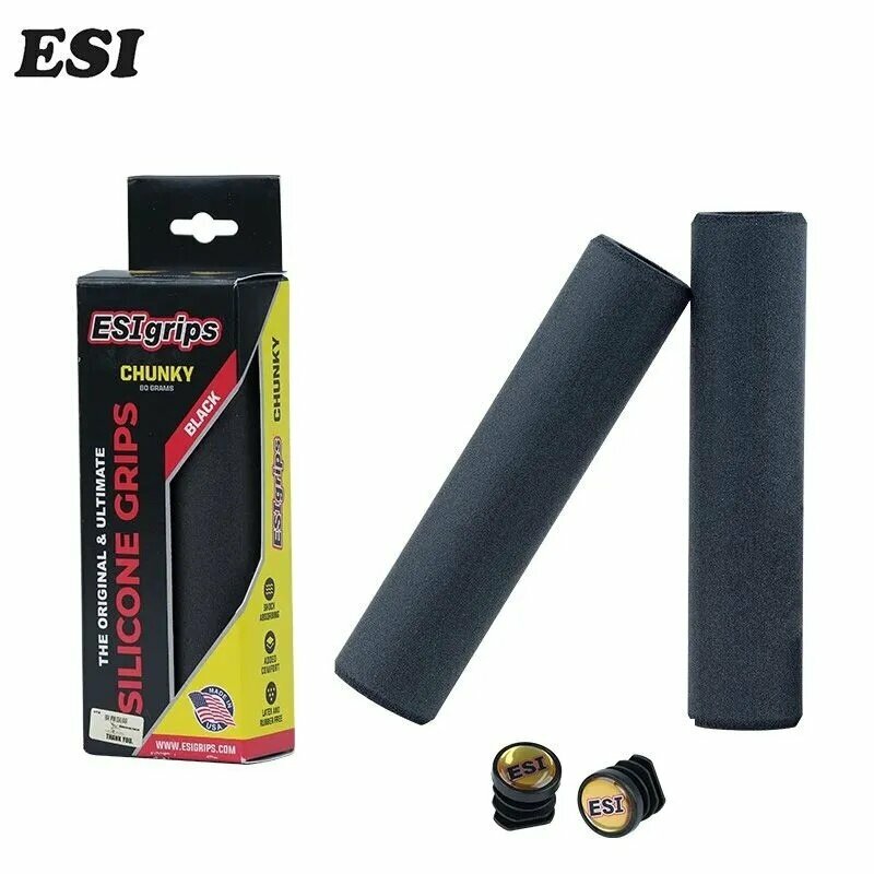 Сделано в США ESI велосипедные ручки Силиконовые захваты CHUNKY Цвет-Черный