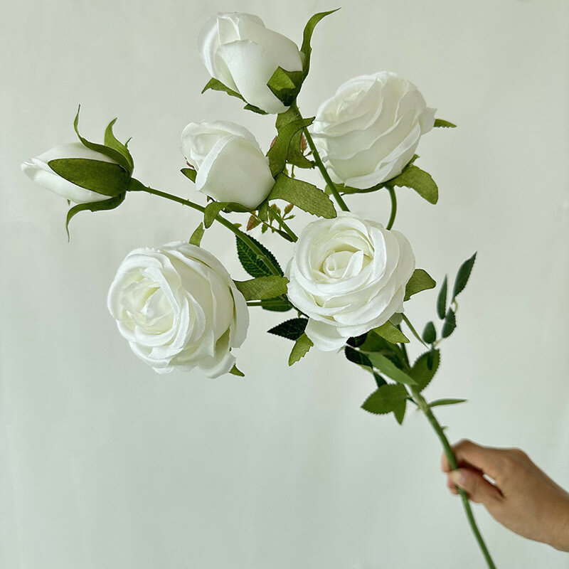 No ip elegant rose искусственные цветы из шелкового материала для украшения свадьбы и праздника белый
