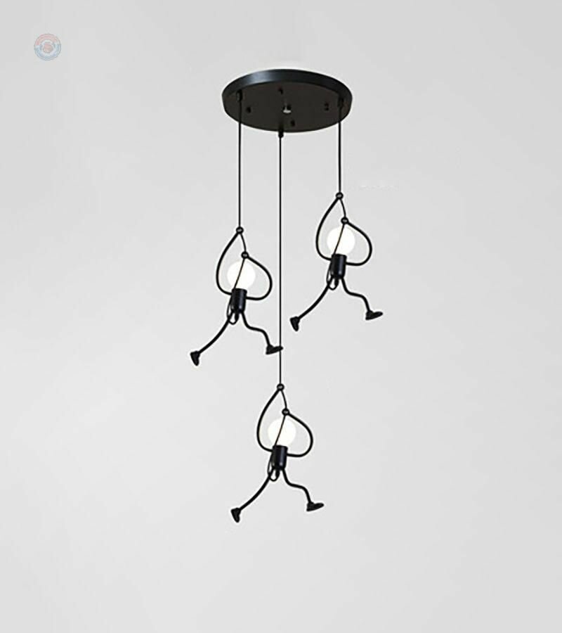 Ретро-люстра из кованого железа, стильная подвесная лампа для ресторана, кофейни, бара и домашнего интерьера, черный абажур E27