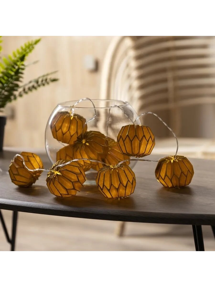 Декоративная гирлянда с синими фонариками 2м