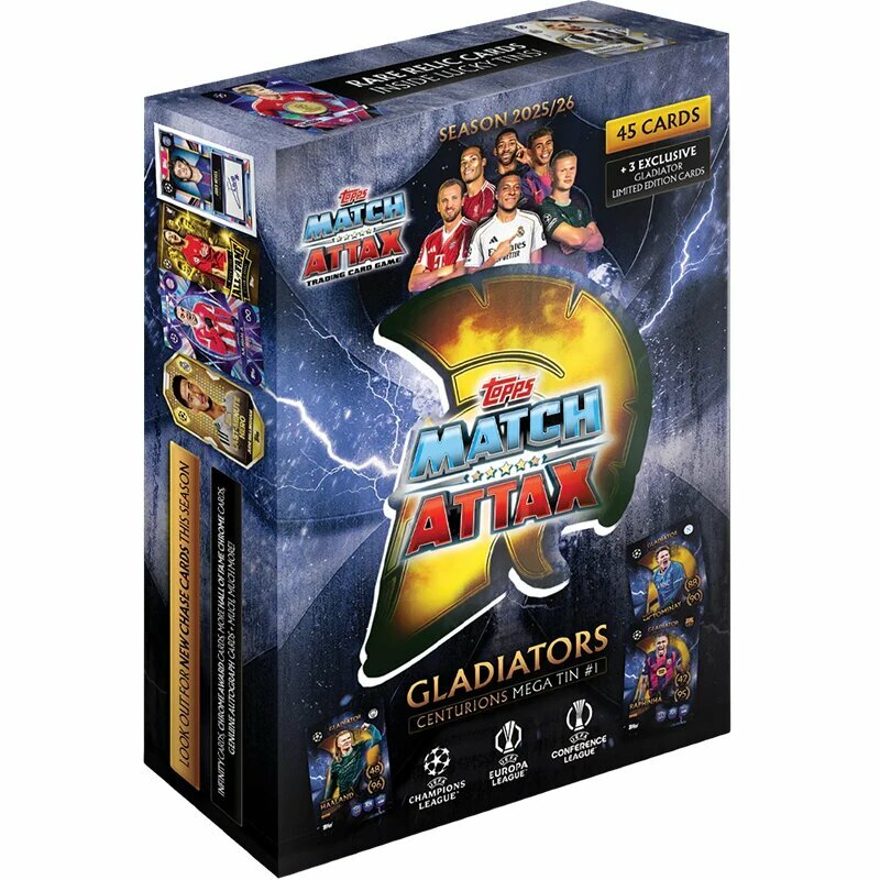 Новый сезонный топпер 2025/26 UCC Match Attax Mega Tin Box Centurions Spartans Warriors Battlers Collection Card быстрая доставка