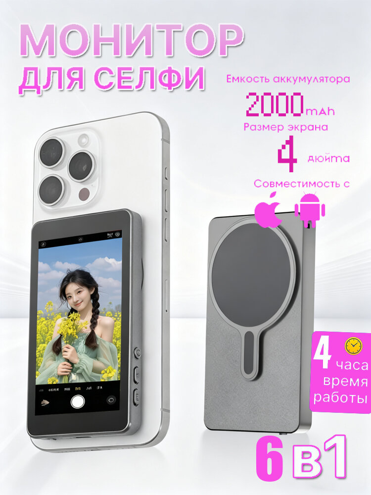 Монитор для селфи, беспроводное магнитное подключение экрана , MagSafe, Селфи-Монитор