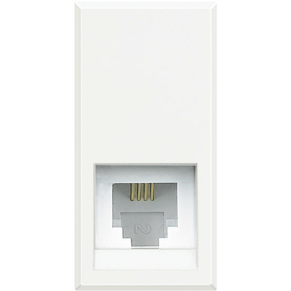 Телефонная розетка RJ11 1 модуль Axolute цвет Белый HD4258C11N