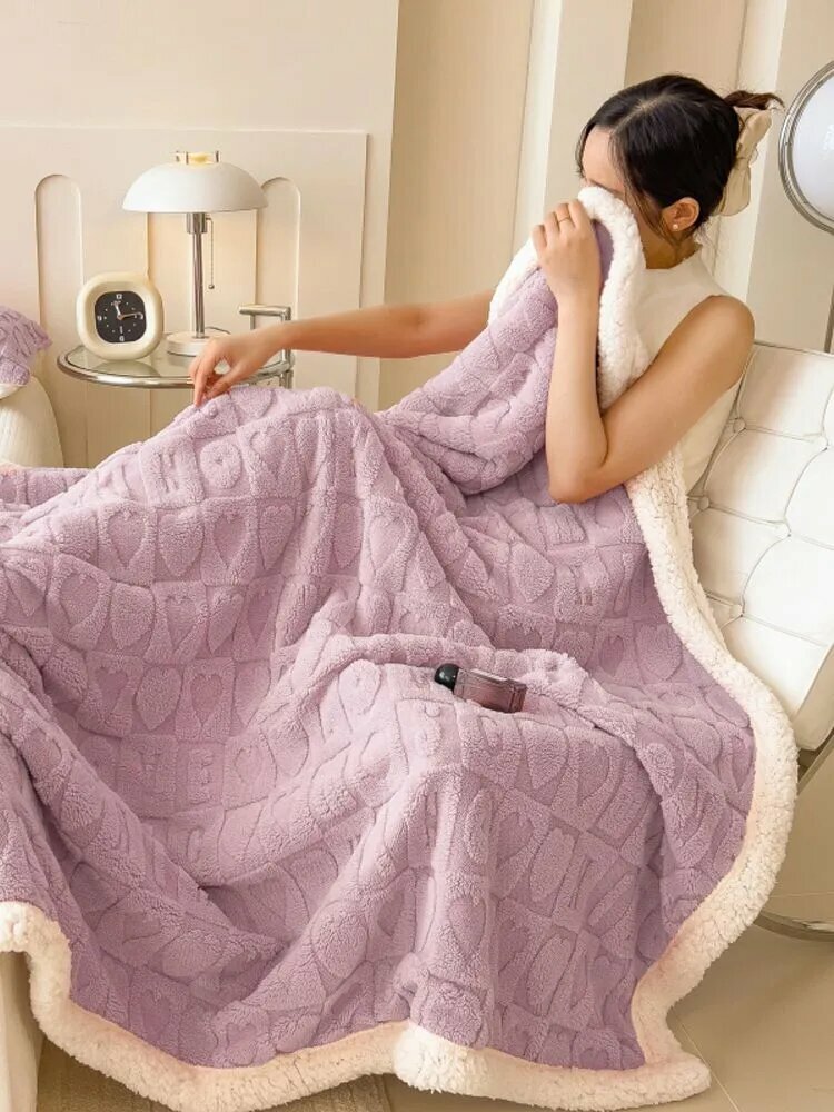 IKEA Плед Плед , Велюр искусственный, Мех искусственный, 200 см х 180 см