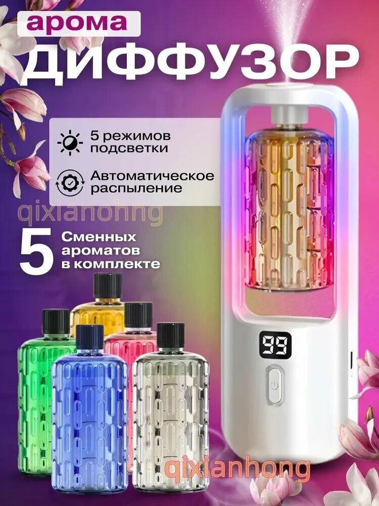 Увлажнитель воздуха Qixianhong PW3 белый голубой ультразвуковой для детской комнаты ночной режим