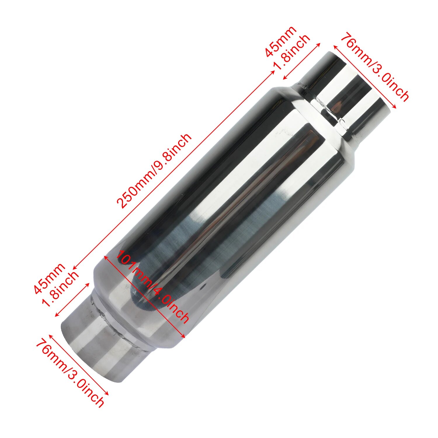 Автомобильная выхлопная система глушитель труба Серебряная 51 мм 57 мм 63 мм 76 мм 76x101x76