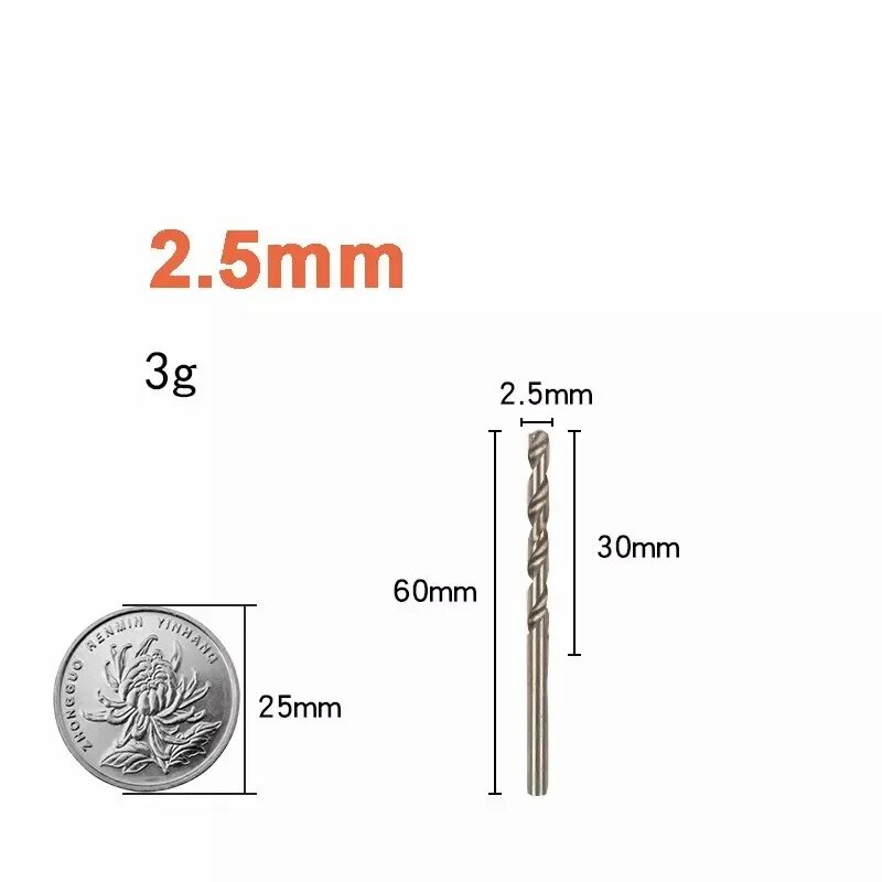 Кобальтовые спиральные сверла из быстрорежущей стали 0,5-14 мм 2.5mm-2Pcs