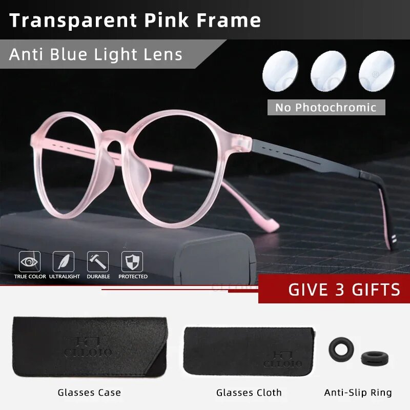 CLLOIO очки для чтения TR90 прозрачные унисекс C3-Pink, +350