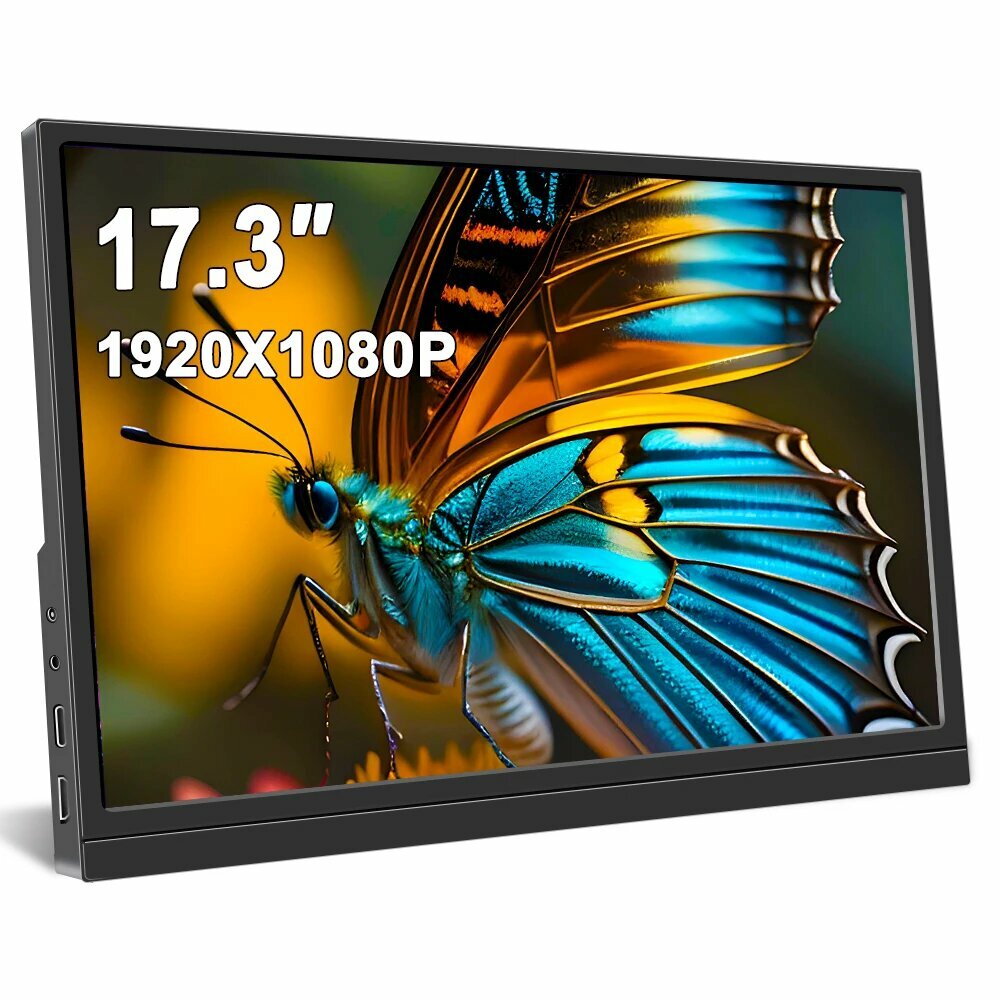 17,3-дюймовый портативный монитор HD 1600X900 HDMI USB Type-C Монитор для ноутбука Второй внешний монитор для настольного компьютера 17.3HD1920X1080P