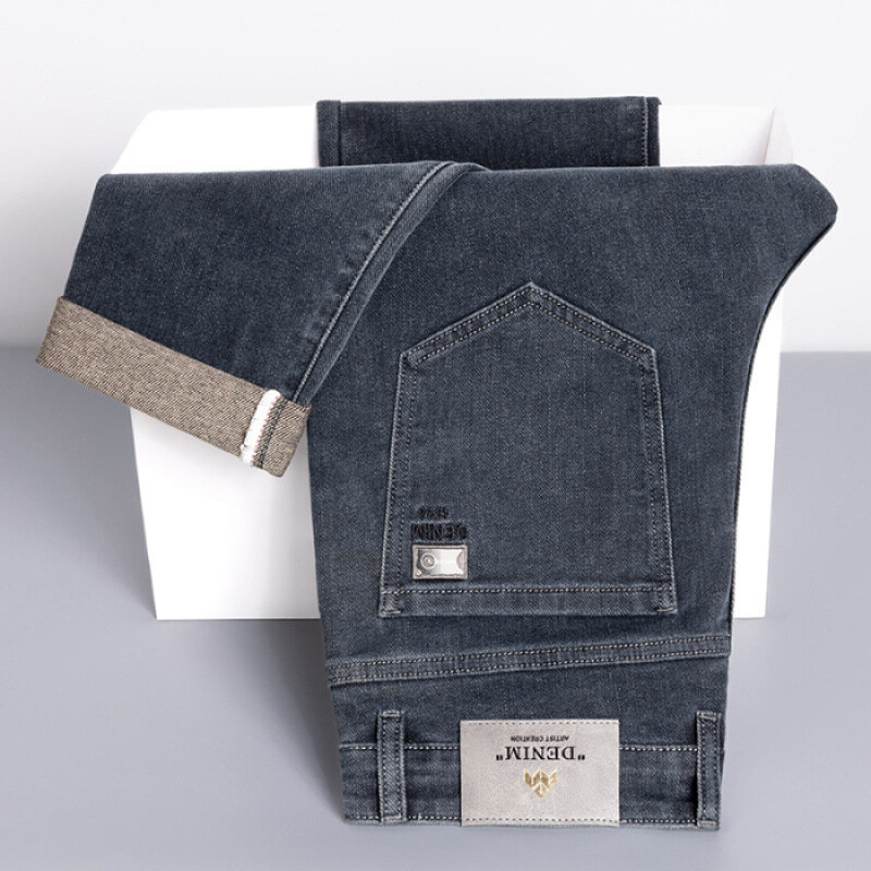 Охоты Брюки JYL Новые эластичные универсальные широкие стильные джинсы мужские прямые толстые