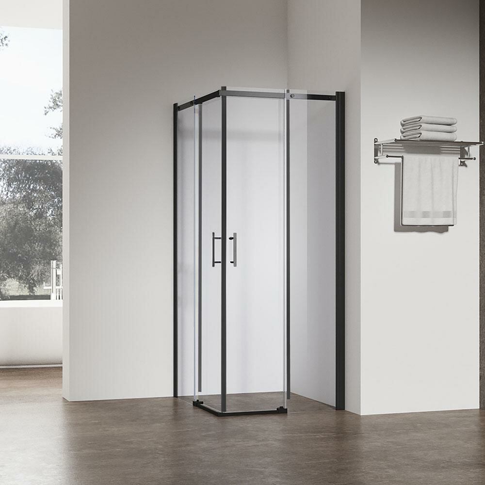 Душевой уголок Veconi Rovigo RV-50B 100х80 RV50B-10080-01-C8 профиль Черный матовый стекло прозрачное