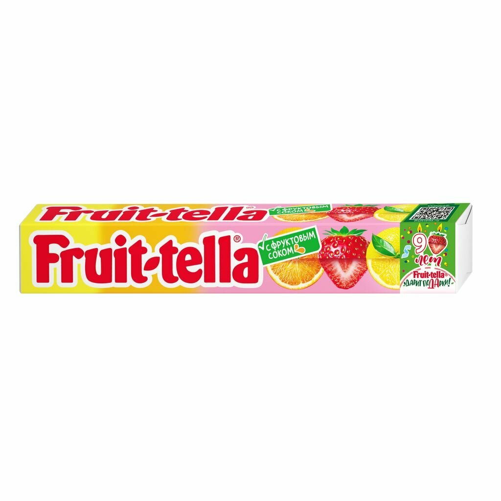Конфета жевательная FRUIT-TELLA Ассорти, 41г