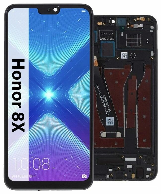 Дисплей Huawei Honor 8X/9X Lite (JSN-L21) в рамке (черный) премиум