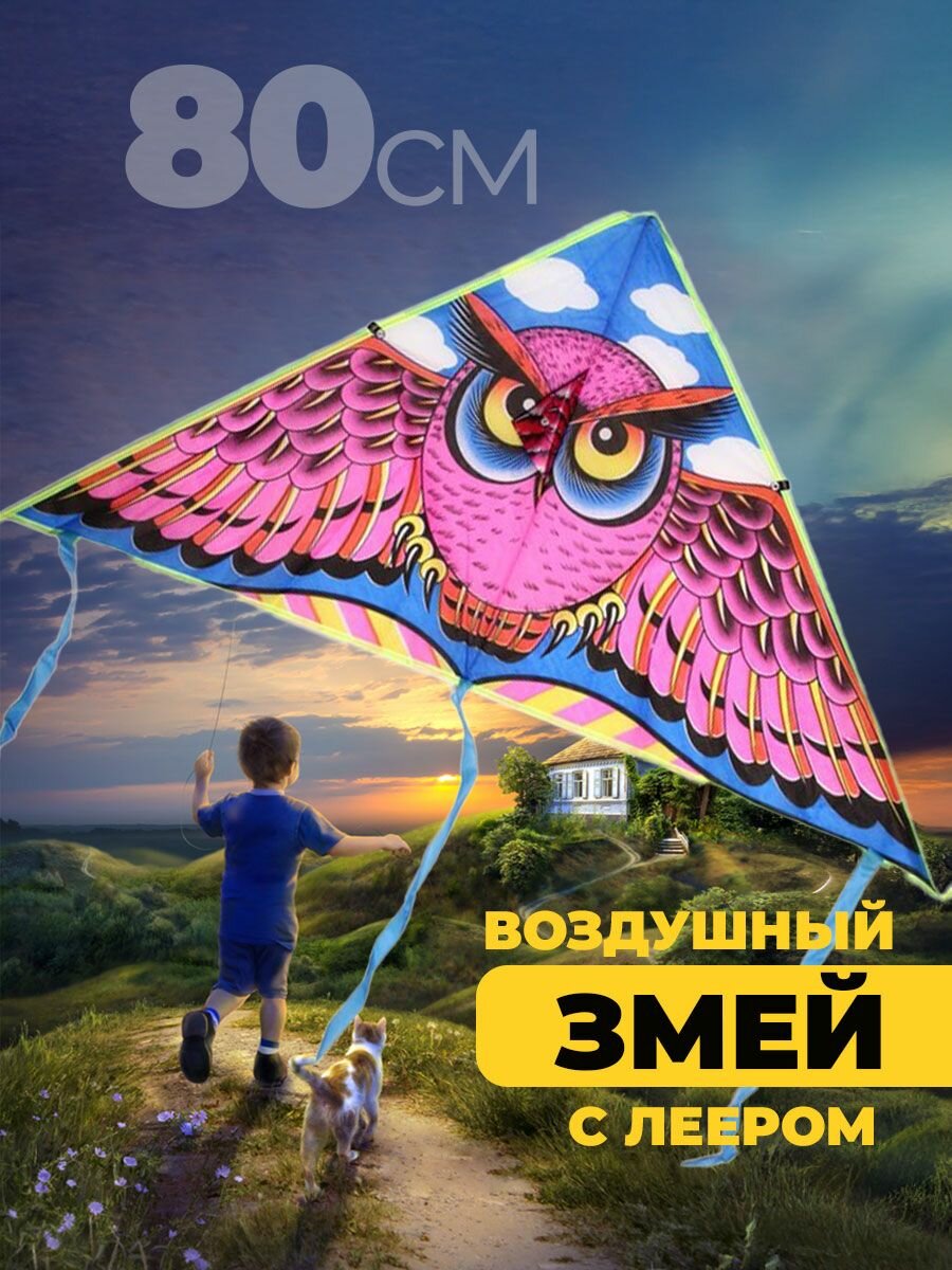 Воздушный Змей для ребенка большой Сова