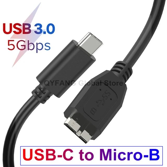 Кабельный разъем Micro B USB C 3,0 кабель Type-C к USB Micro B 5 Гбит/с кабель внешнего жесткого диска для Macbook жесткого диска