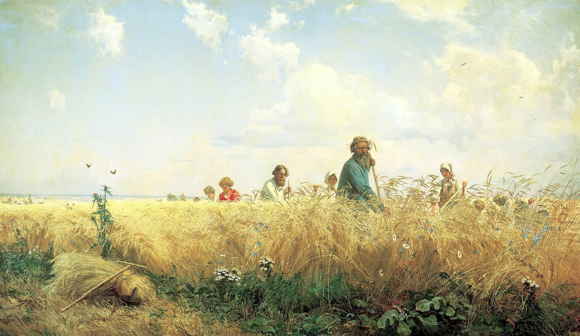 Картина Мясоедова Григория Время жатвы 80х46 см