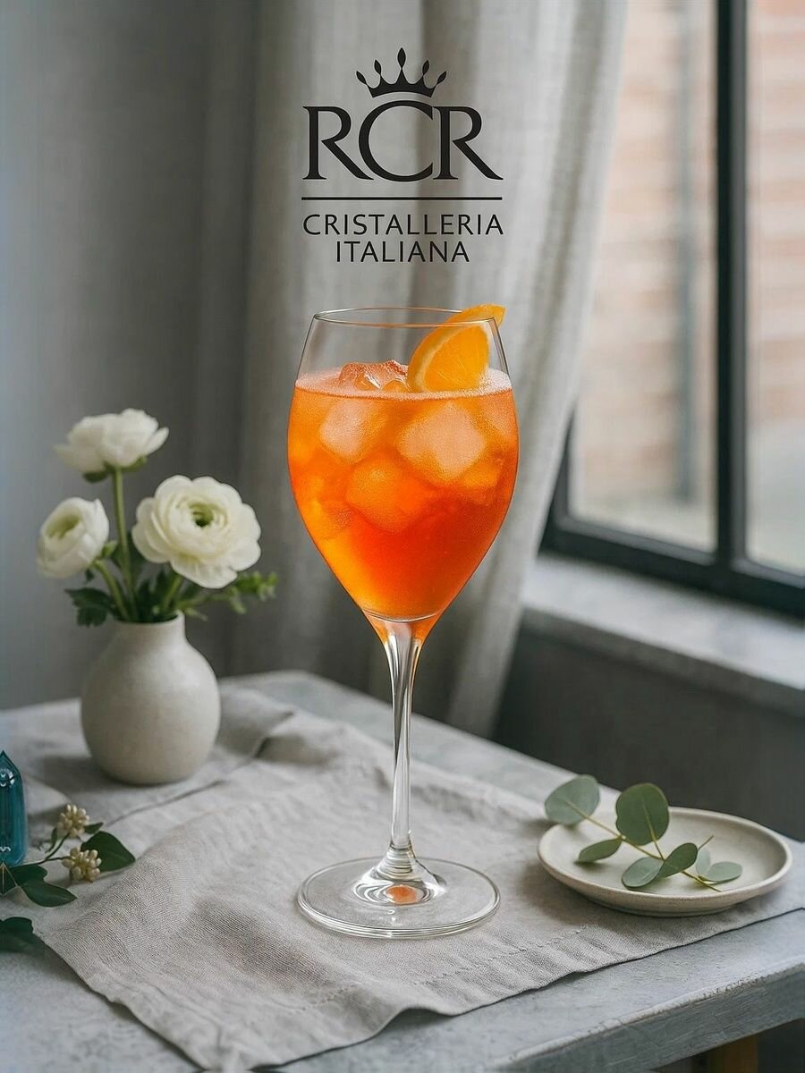 Бокалы для коктейлей, подарочный набор RCR WineDrop 2 шт, 410 мл. Хрустальное стекло. Италия