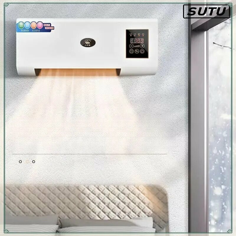 Керамический тепловентилятор 2000 Вт с цифровым термостатом и пультом ДУ, стильный бестселлер для настенного монтажа в качестве тепловой завесы