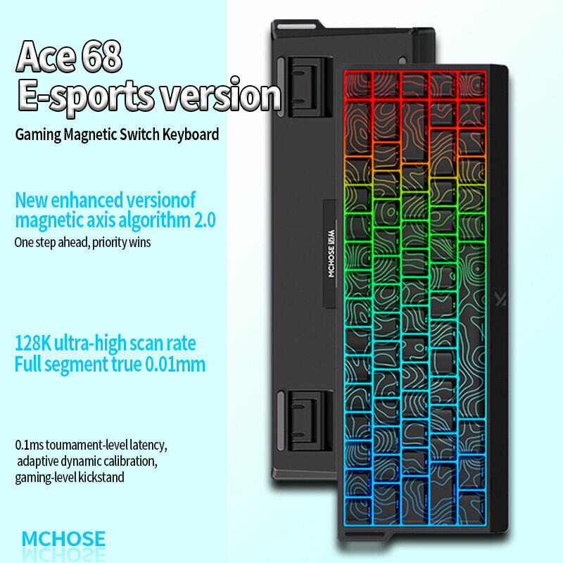 MCHOSE Ace 68 King Magnetic Axis Gaming Edition Магнитно-механическая игровая клавиатура, подходящая для киберспорта, английская раскладка