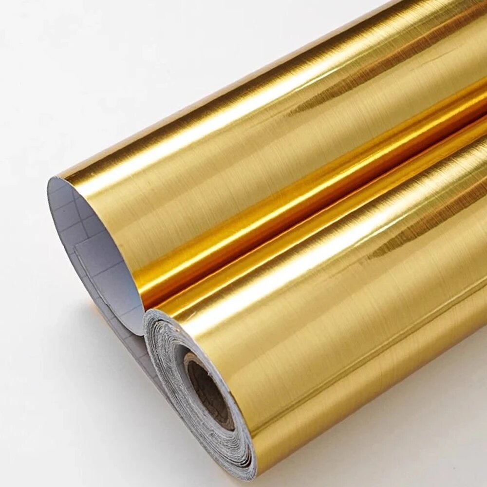 Золотые самоклеящиеся обои из нержавеющей стали 40cmx3m