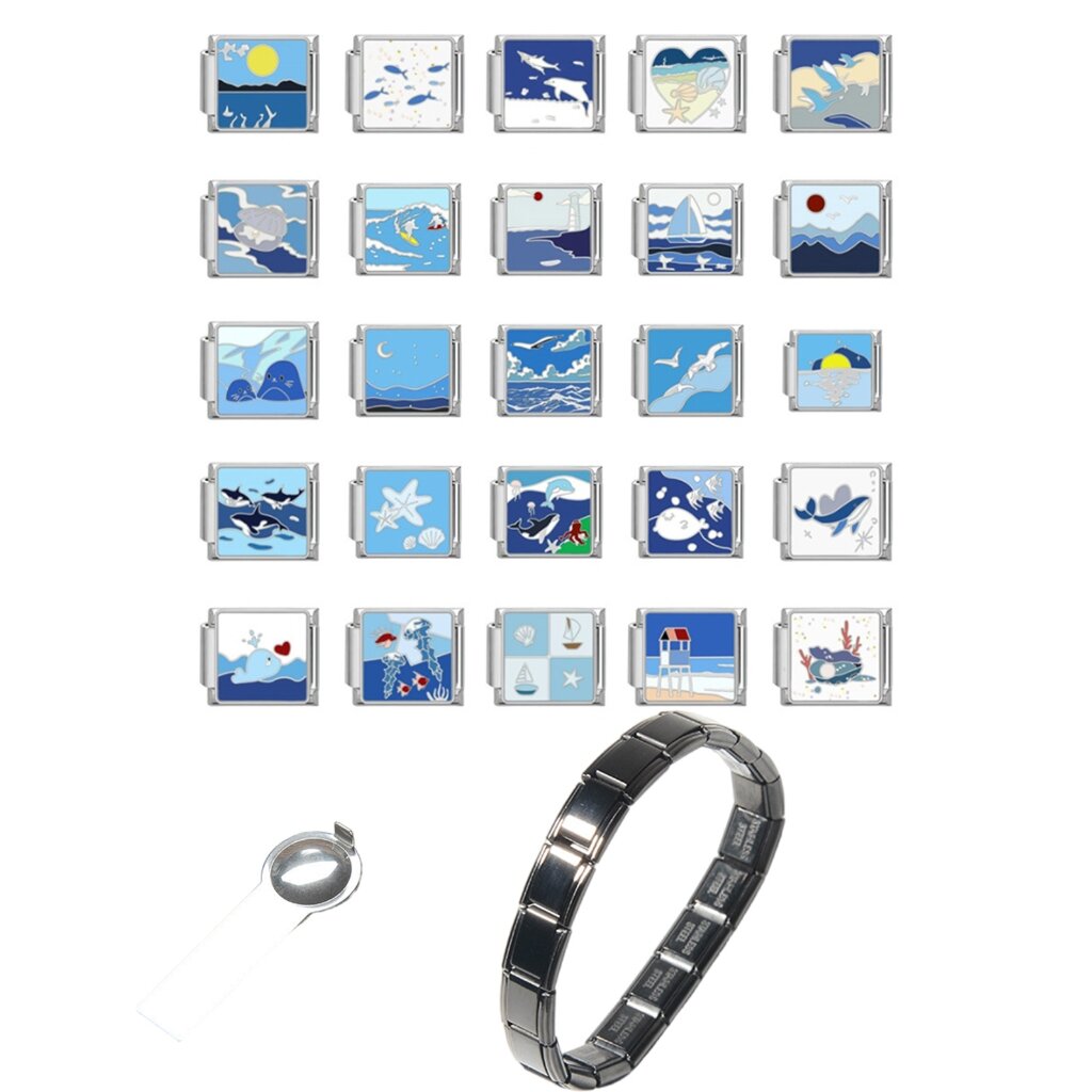 Итальянский шарм Ссылка Браслет Элемент для создания украшений Модуль Аксессуары из нержавеющей стали Текстура Материалы для создания браслетов