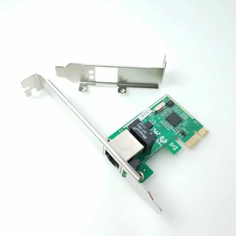 Гигабитная Сетевая Карта pci-e Крепление низкий и высокий профиль в комплекте