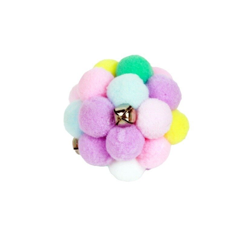 Кошачья игрушка-шарик с колокольчиком, шерстяная для игр и провокации