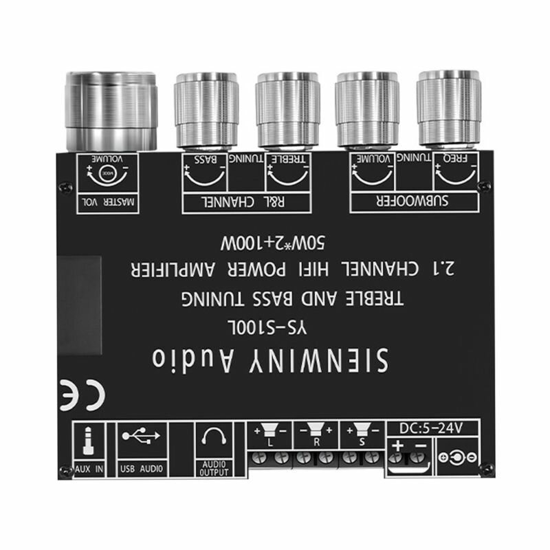 Модуль платы аудиоусилителя мощности Bluetooth YS S100L 2.1-канальный