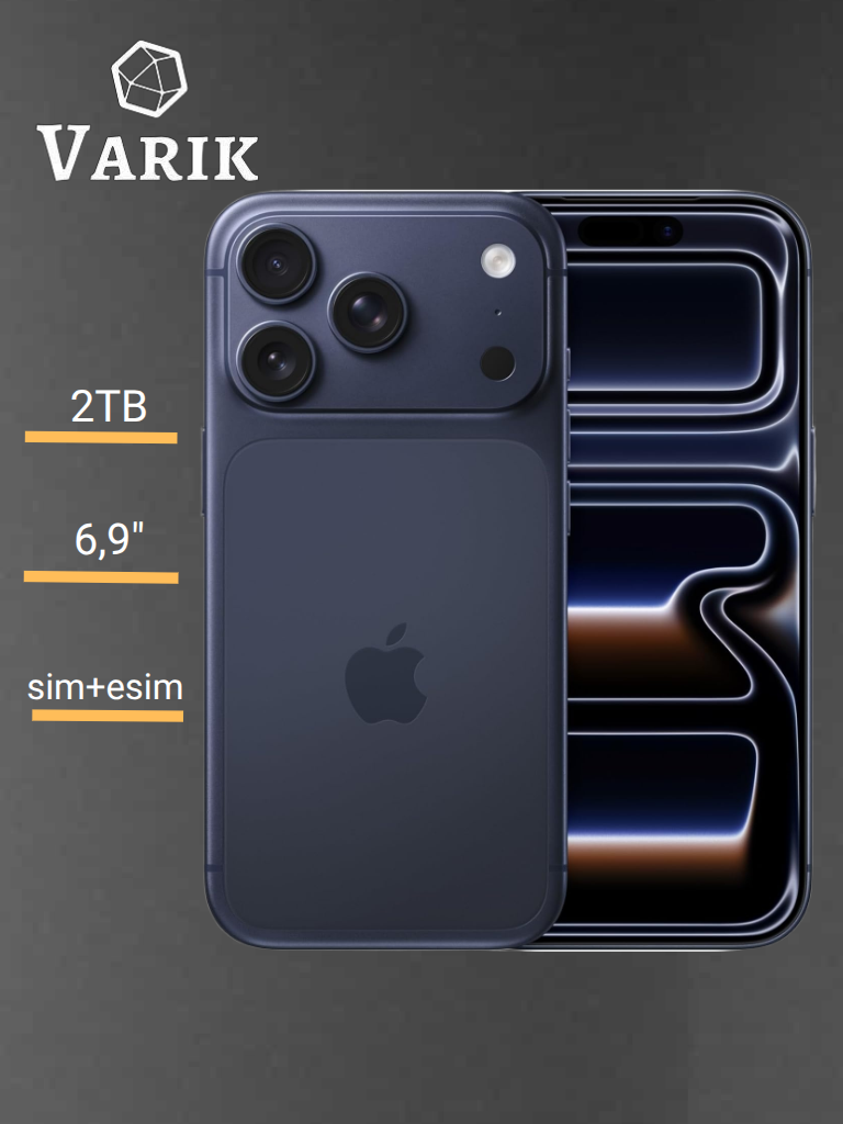 Смартфон Apple iPhone 17 Pro Max, экран 6.9", NFC, 5088 мАч, темно-синий