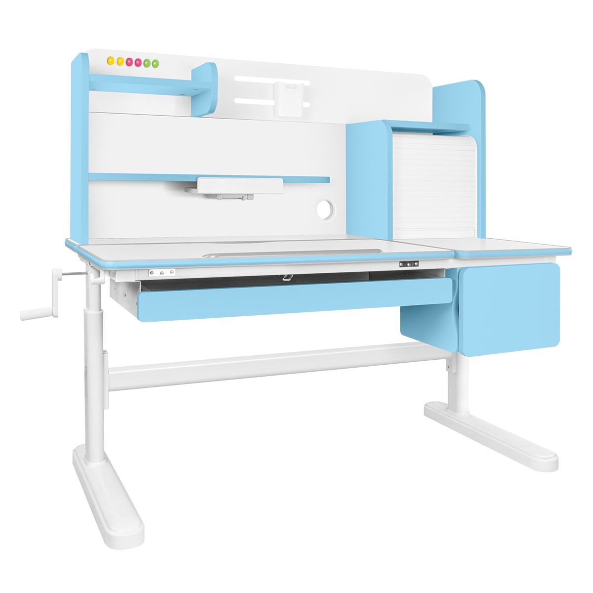 Детский стол парта Kinderzen Maximus белый/голубой