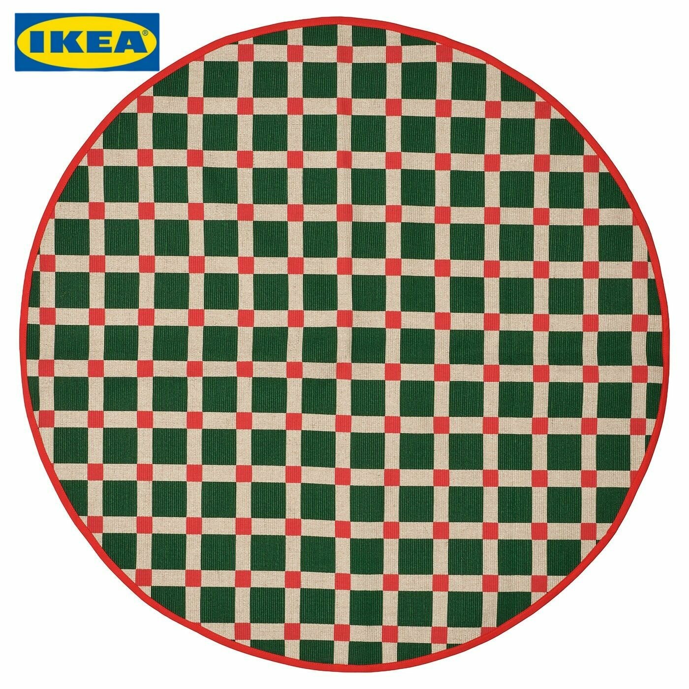 IKEA VINTERFINT Коврик под елку, клетчатый узор/разноцветный, 100 см