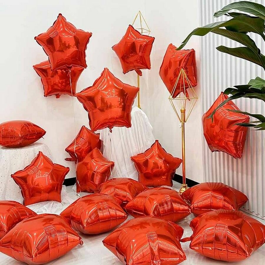 Воздушные фольгированные шары Звезды 20шт 46см