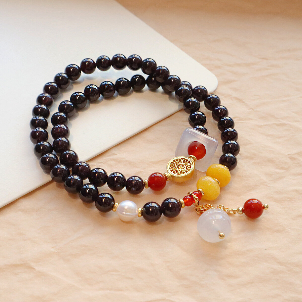 Браслет для гадания, YM Mall из камня и бабочкой Камень Приносит красоту и удачу