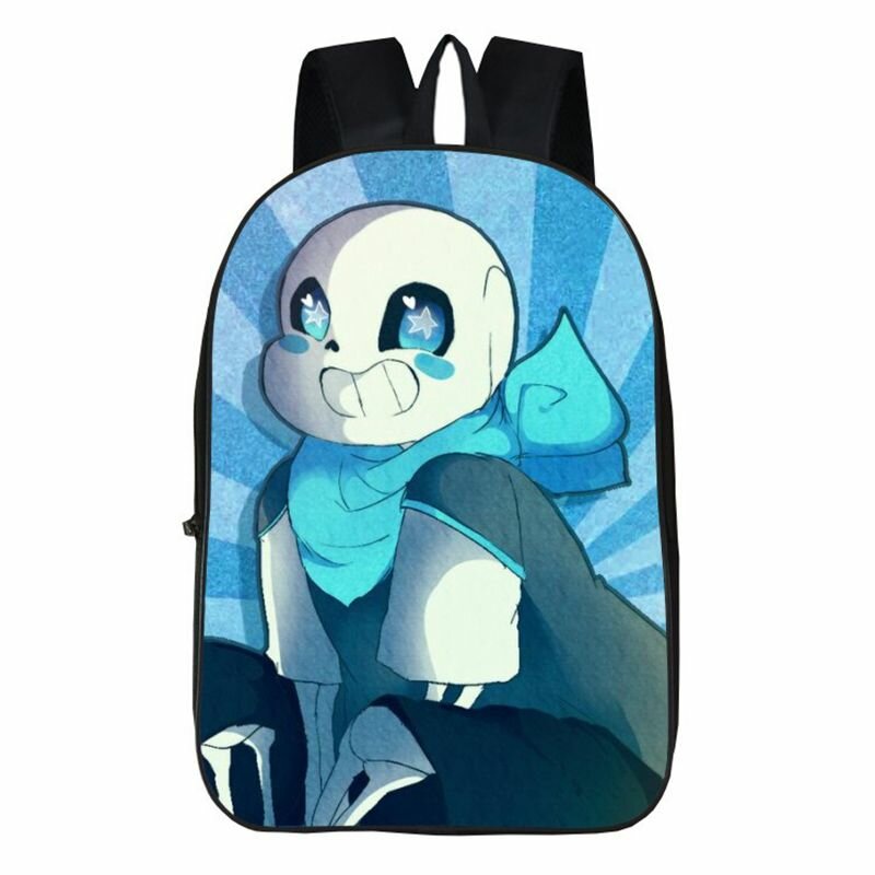 Backpack undertale sans school with adjustable straps perfect size for young fans light blue