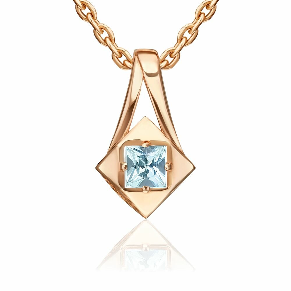 Подвеска, красное золото, 585 проба, топаз