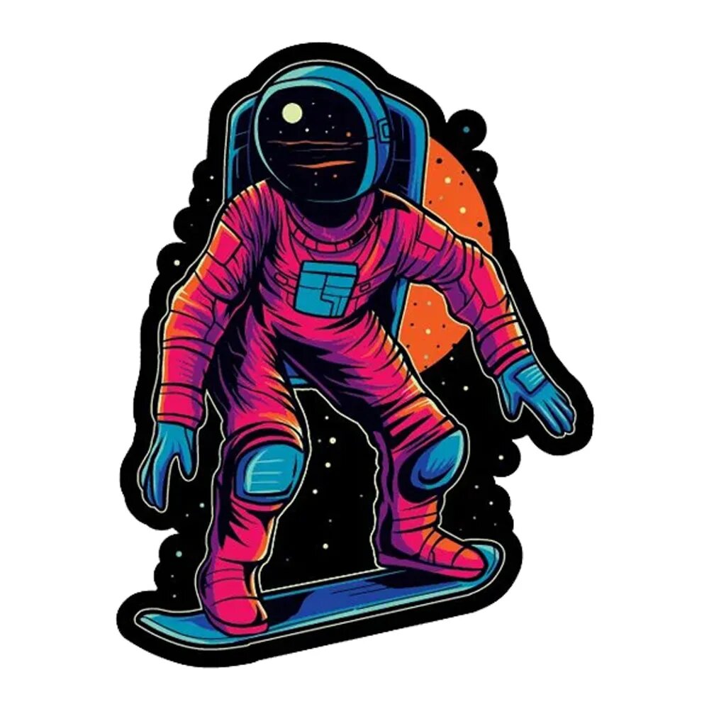 Наклейка на сноуборд Astronaut Surfer, 15x20 см