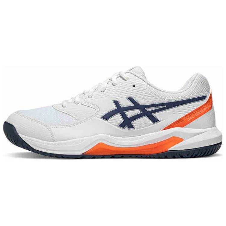 Кроссовки теннисные мужские ASICS Gel Dedicate 8, белые с синими и оранжевыми акцентами 44.5 EU