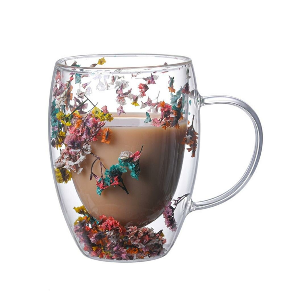 Стеклянная кружка с цветами, 1