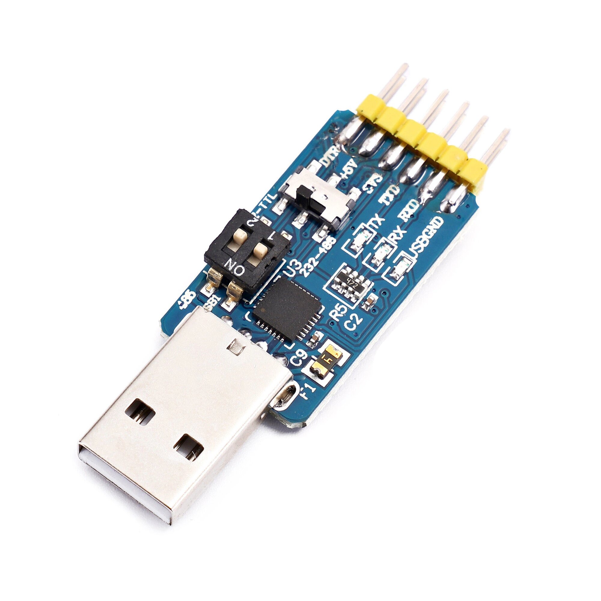 CP2102 USB-UART TTL модуль, Голубой, 6 в 1