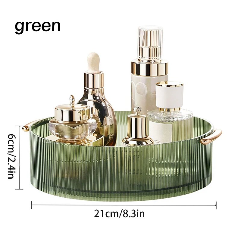 Круглый органайзер для косметики, Translucent Green