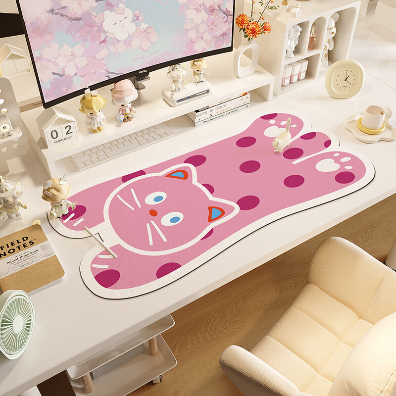 Милый коврик для мыши, очень большой, для девочек, высокая эстетика, офисный компьютерный стол, большой рабочий стол, коврик для клавиатуры