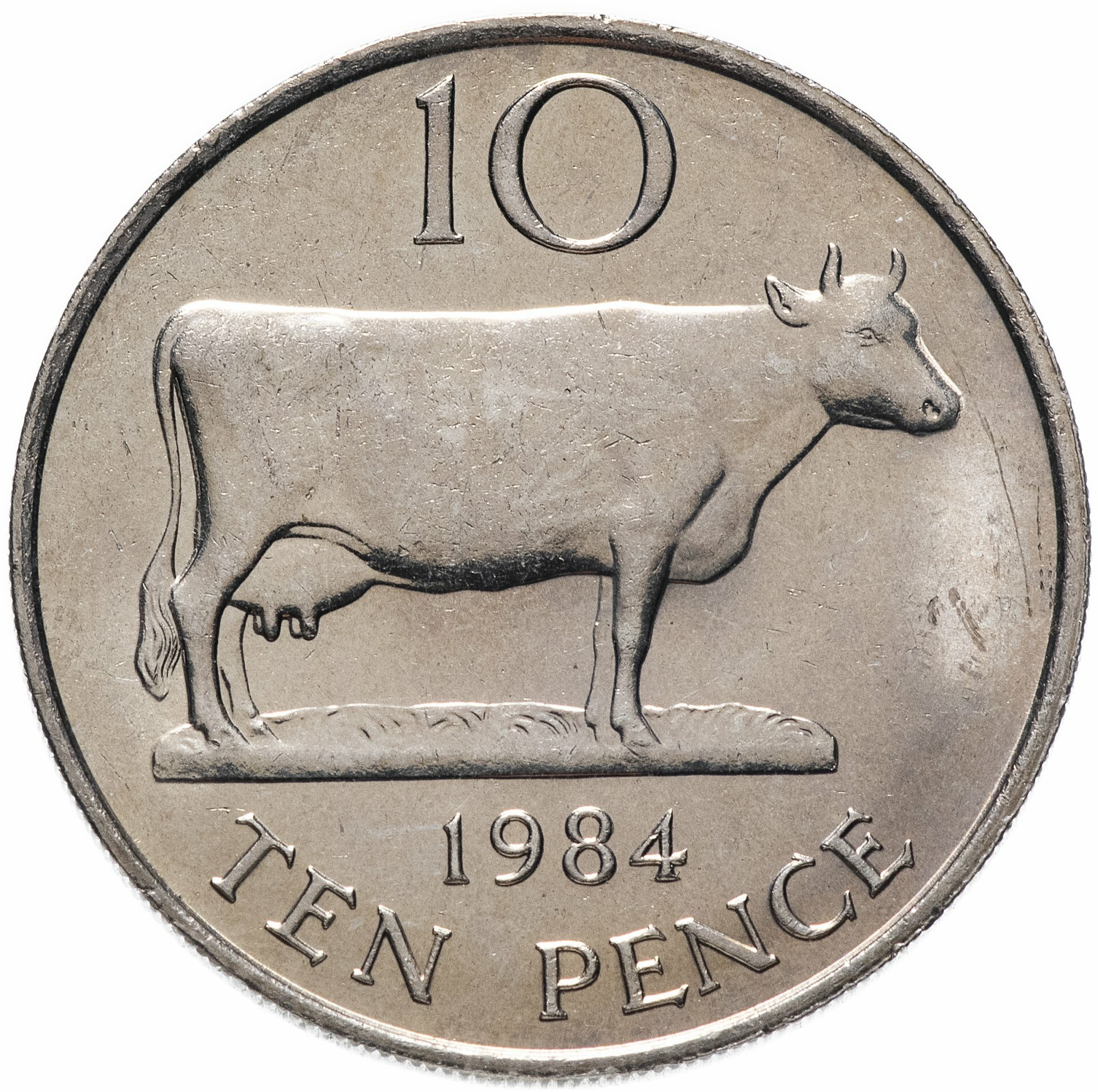 Гернси 10 пенсов pence 1984, Мельхиор медь-никель, в сохранности UNC