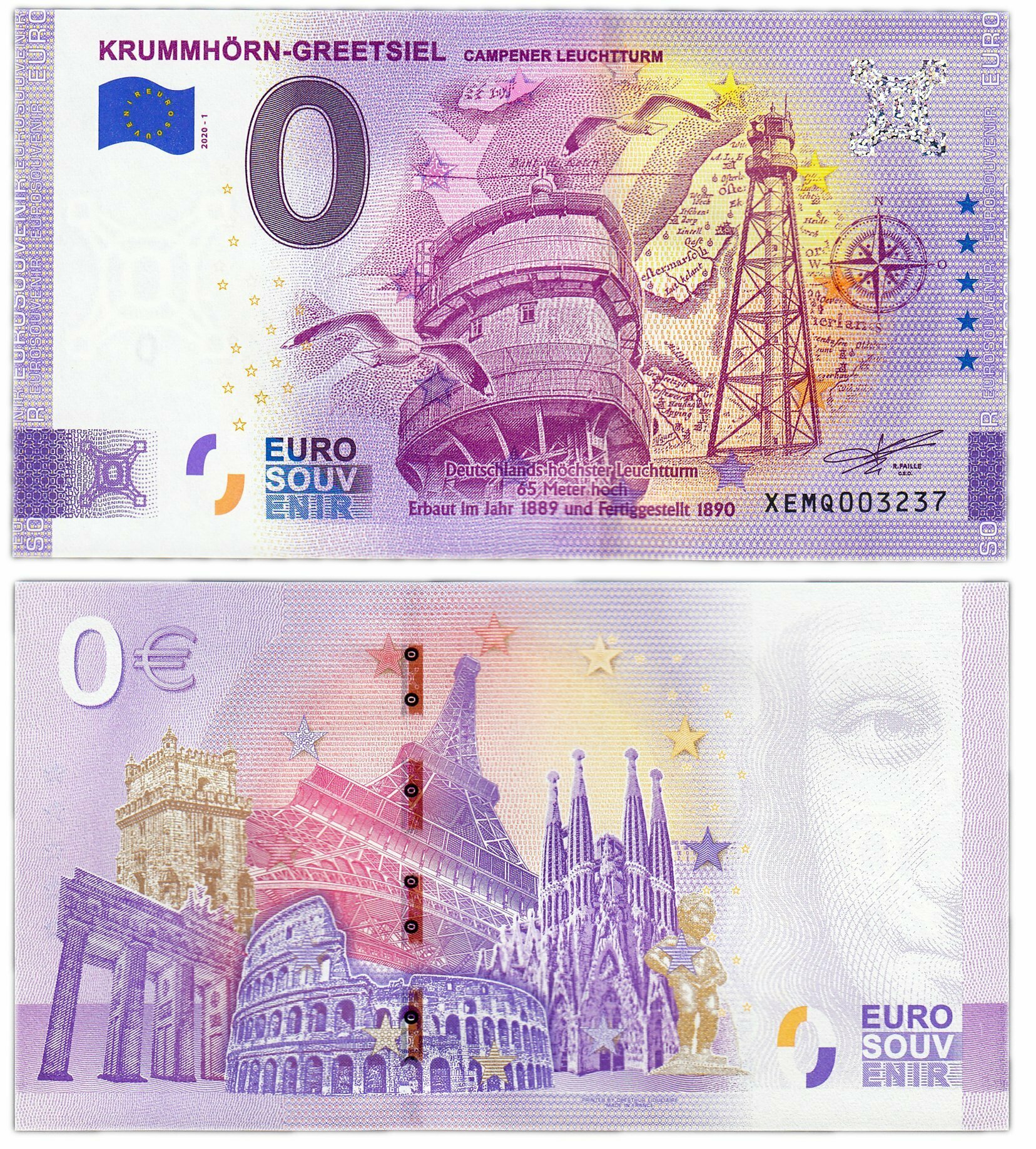 0 евро euro "Крумхёрн - Гретзиль Кампенский маяк" 2020 1-серия XE MQ-1 ограниченный тираж