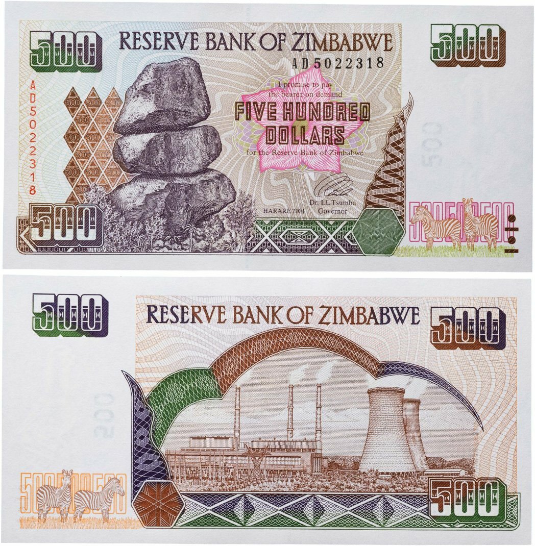Зимбабве 500 долларов 2004 год Pick 11b